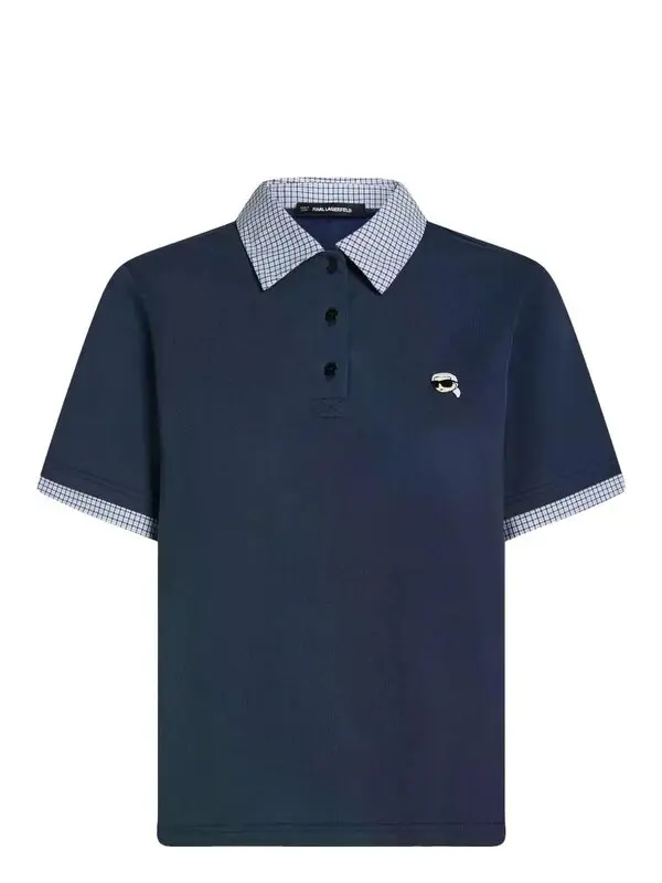 Karl Lagerfeld Ikon Fabric-mix Polo - Blue