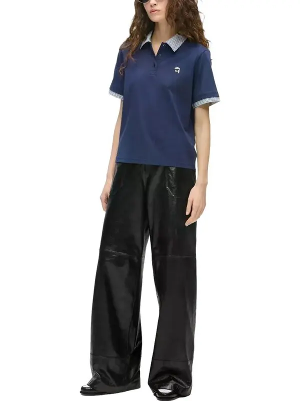 Karl Lagerfeld Ikon Fabric-mix Polo - Blue