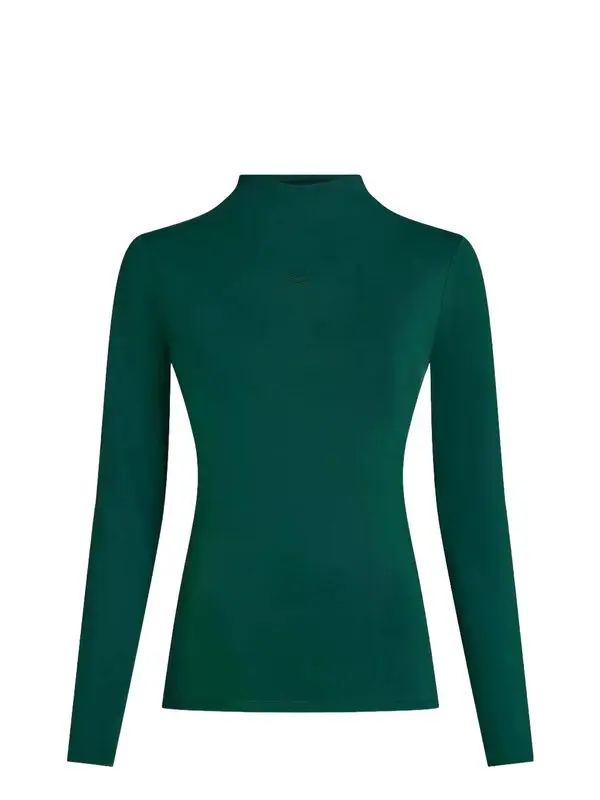 Karl Lagerfeld Mock Neck Long Sleeve Top - Green
