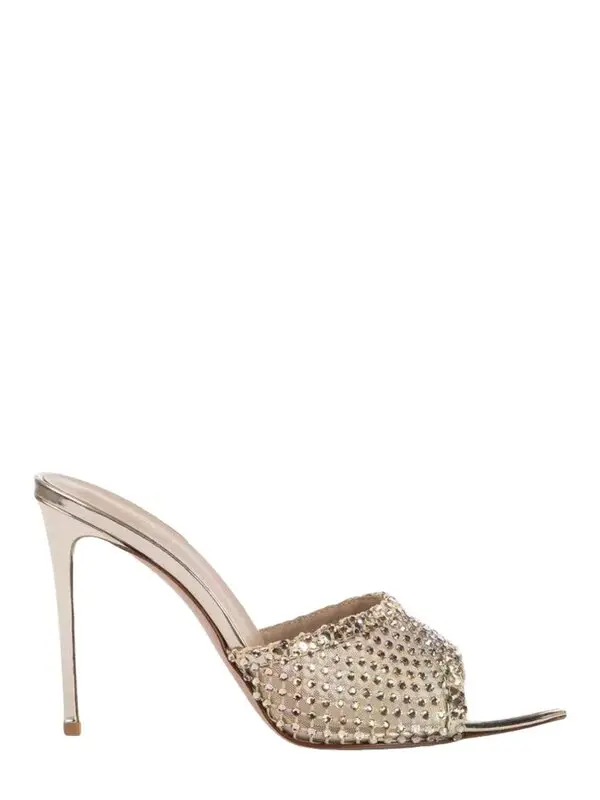 LE SILLA Crystal-embellished Pointed-toe Stiletto Sandals - Gold