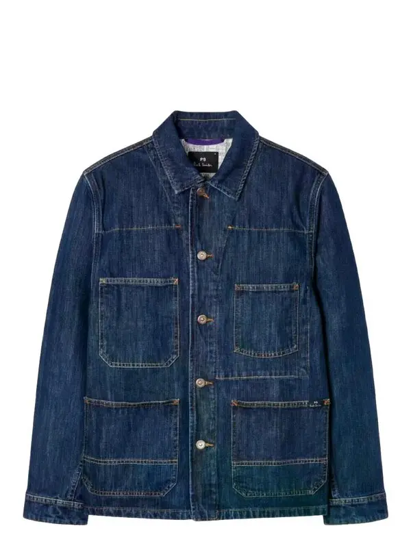 Paul Smith Contrast Stitch Denim Jacket - Blue