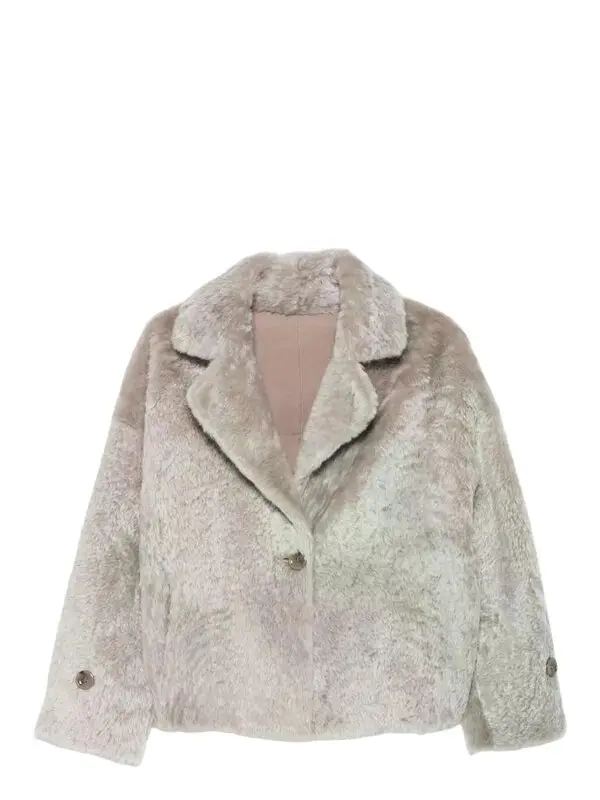 MANZONI 24 Shearling Button-up Coat - Neutrals