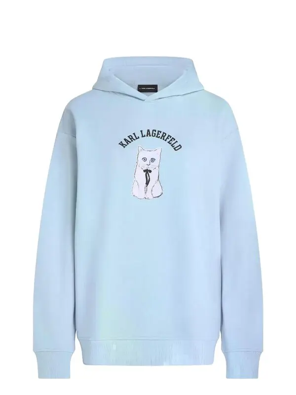 Karl Lagerfeld Ikon Choupette Sketch Hoodie - Blue
