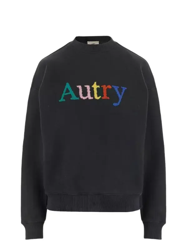 AUTRY Sweatshirt With Multicolor Logo Embroidery - Black