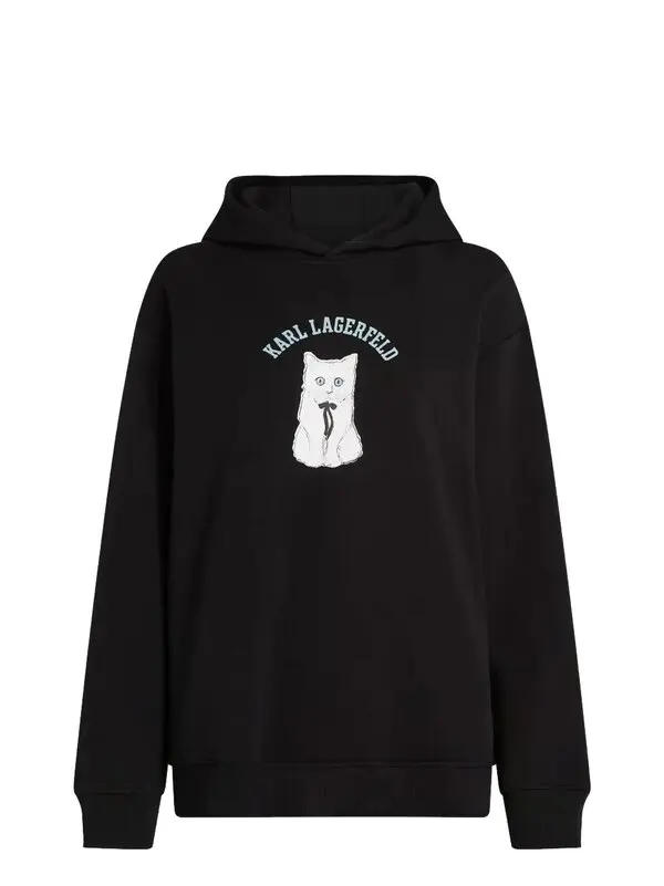 Karl Lagerfeld Ikon Choupette Hoodie - Black