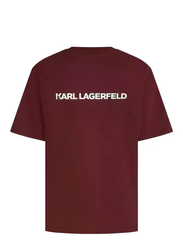 Karl Lagerfeld Logo Print Cotton T-shirt - Red