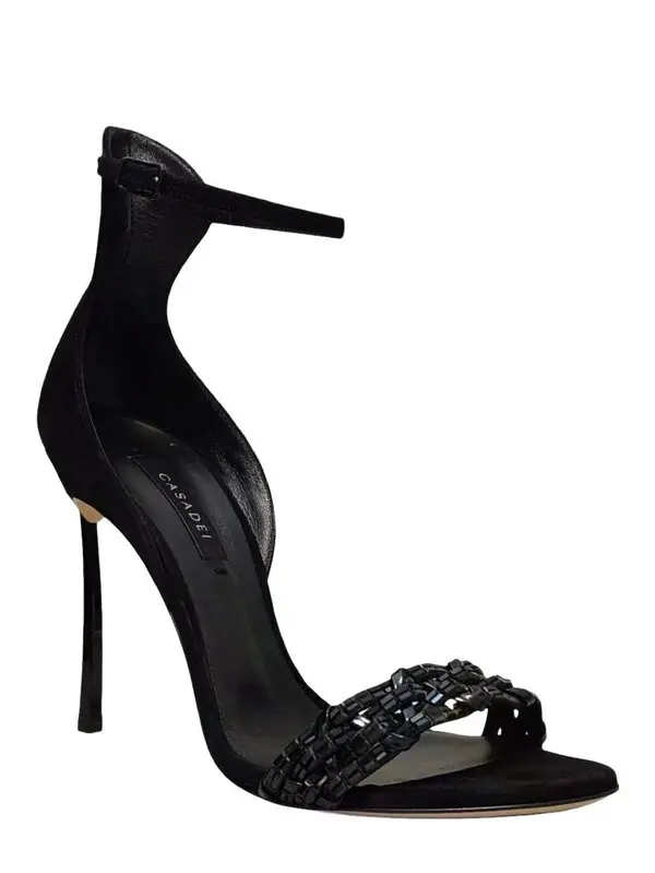 Casadei Blade Braided-strap Sandals - Black