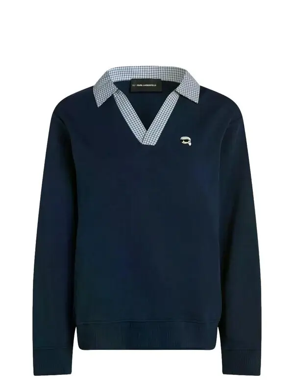 Karl Lagerfeld Ikon V-neck Sweatshirt - Blue