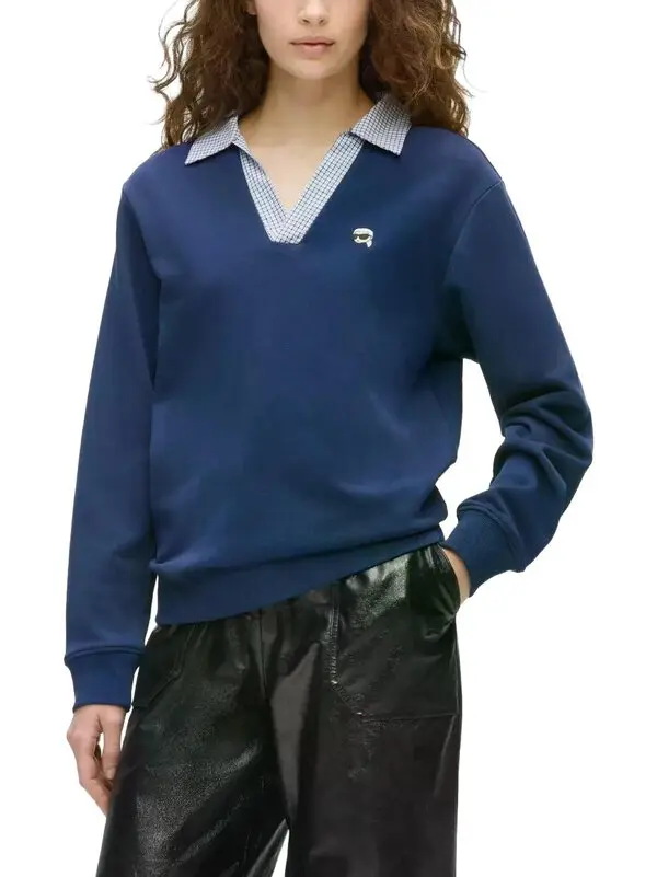 Karl Lagerfeld Ikon V-neck Sweatshirt - Blue