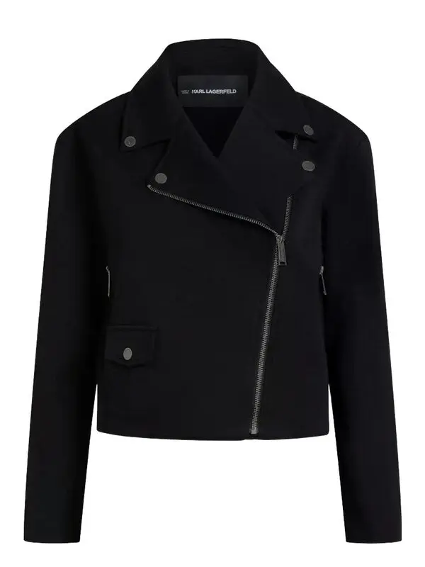 Karl Lagerfeld Zip-up Biker Jacket - Black