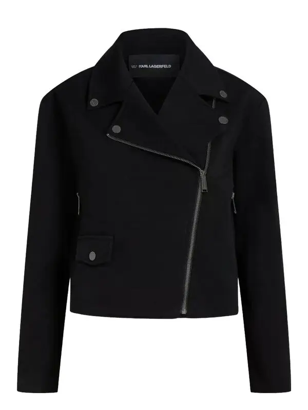 Karl Lagerfeld Zip-up Biker Jacket - Black