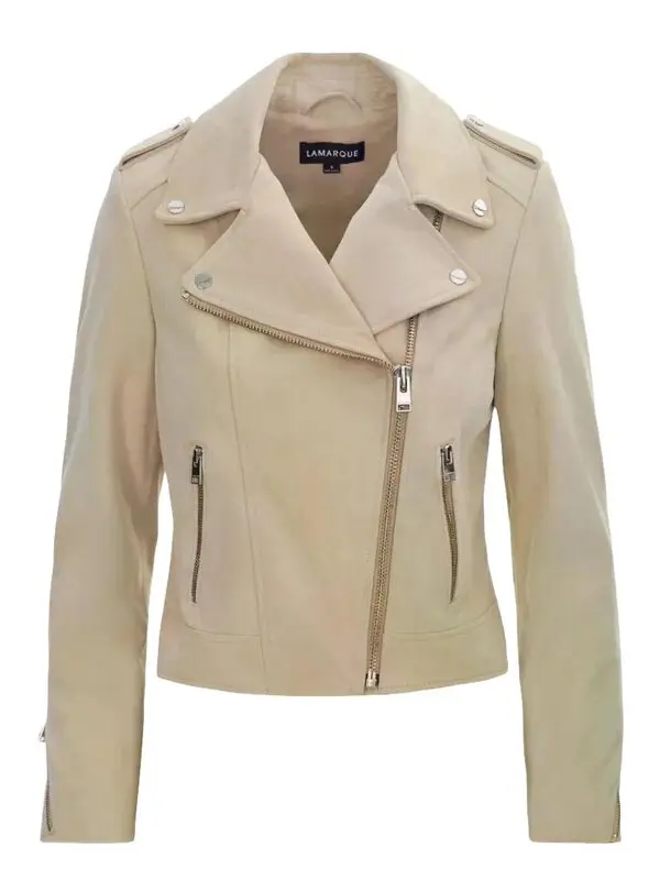 LAMARQUE Donna Leather Jacket - Neutrals