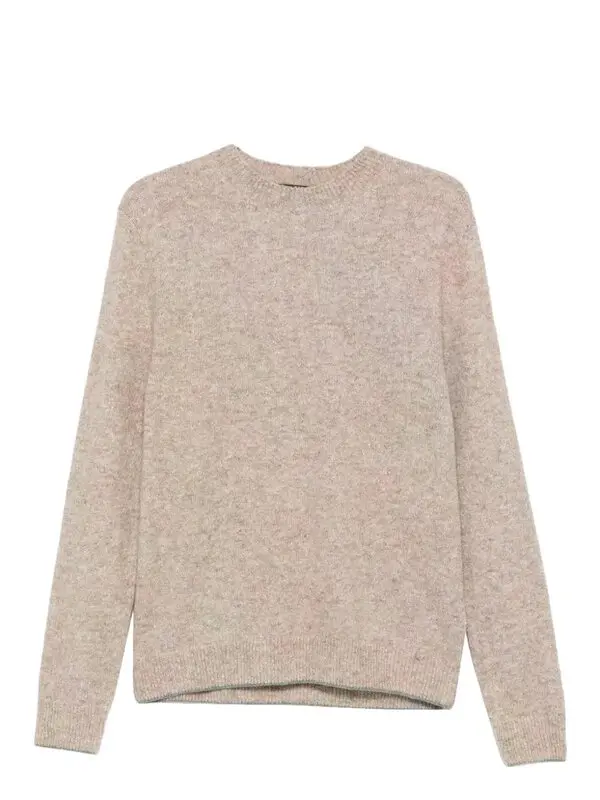 DONDUP Logo Plaque Crew Neck Sweater - Neutrals