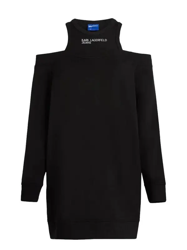 Karl Lagerfeld Cold-shoulder Sweat Dress - Black