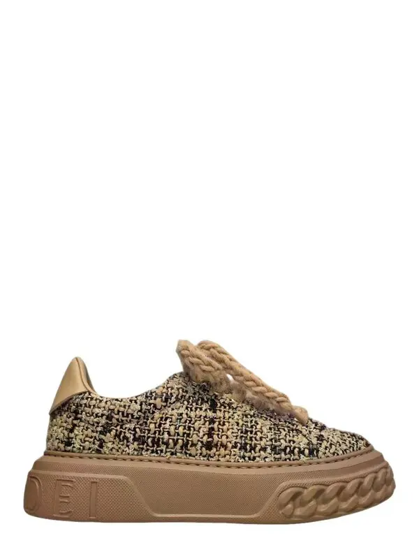 Casadei Off-road Tweed Chunky-sole Sneakers - Brown