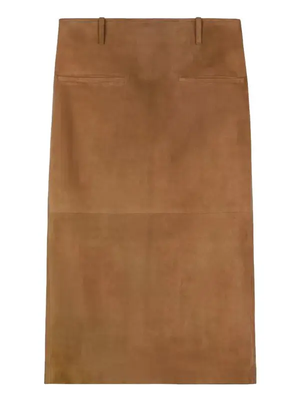 TOD'S Pashmy Suede Pencil Skirt - Brown