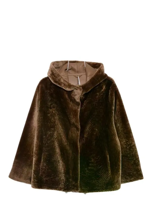 MANZONI 24 Hooded Shearling Jacket - Brown