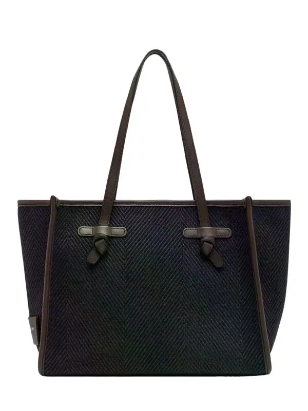 GIANNI CHIARINI Marcella Medium Herringbone Tote Bag - Blue