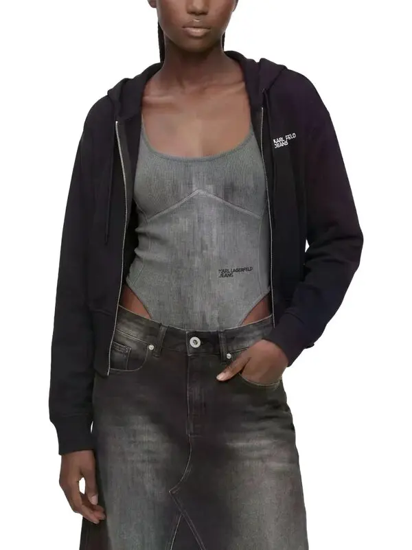 Karl Lagerfeld Milano Zip Hoodie - Black