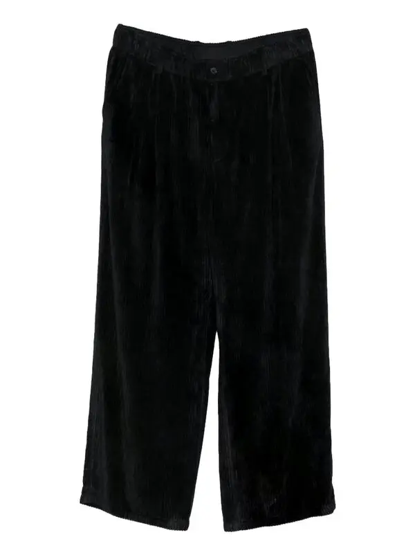 Giorgio Armani Pleated Corduroy Trousers - Black
