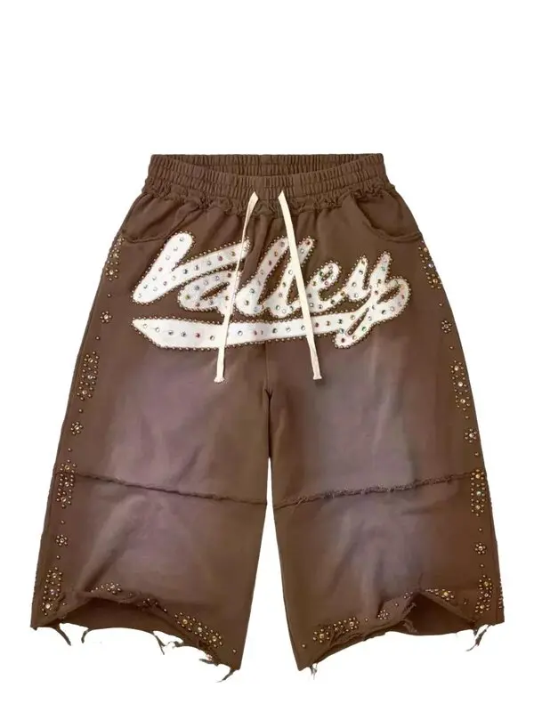 VALE FOREVER Skittle Rhinestone Embellished Shorts - Brown