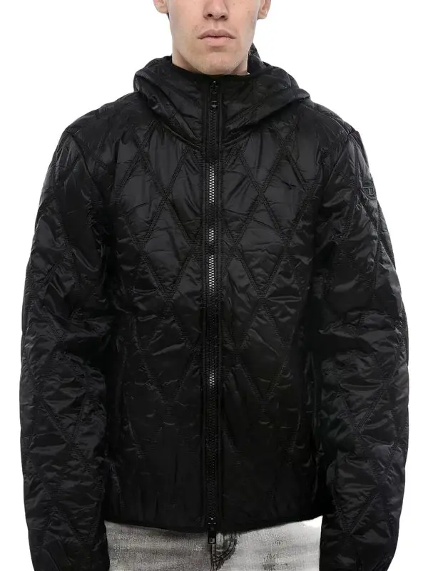 DIESEL® Quilted Hooded Jacket - Black