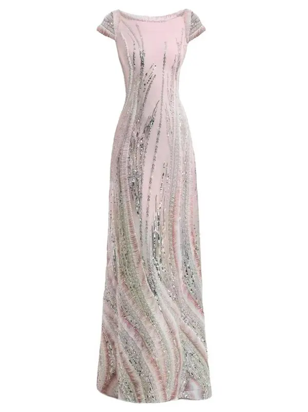 GEMY MAALOUF Beaded Sequin-embellished Dress - Pink