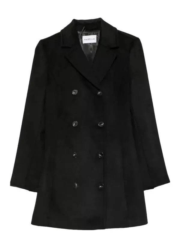 Marella Double Breasted Coat - Black