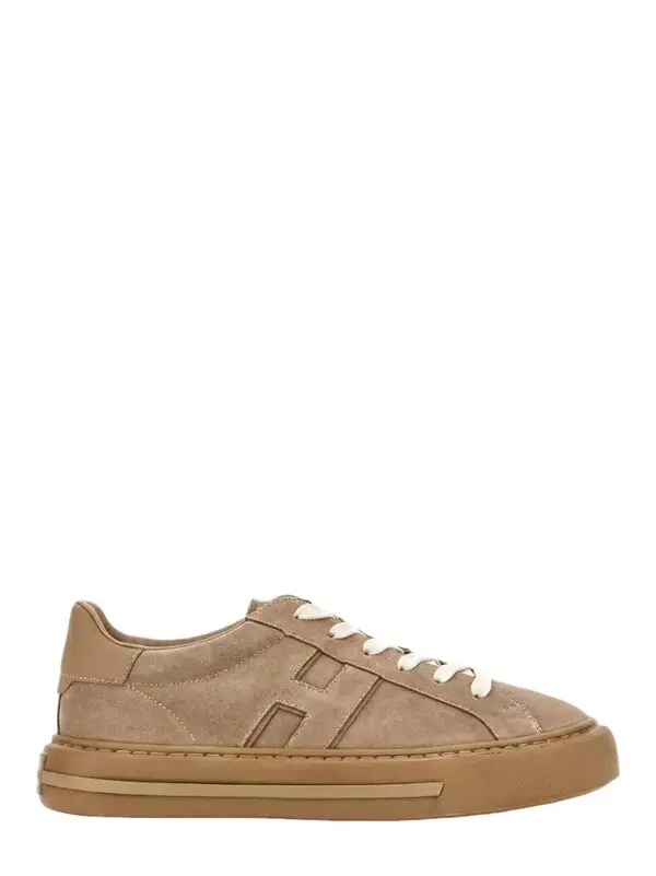 Hogan Paneled Suede Lace-up Sneakers - Neutrals