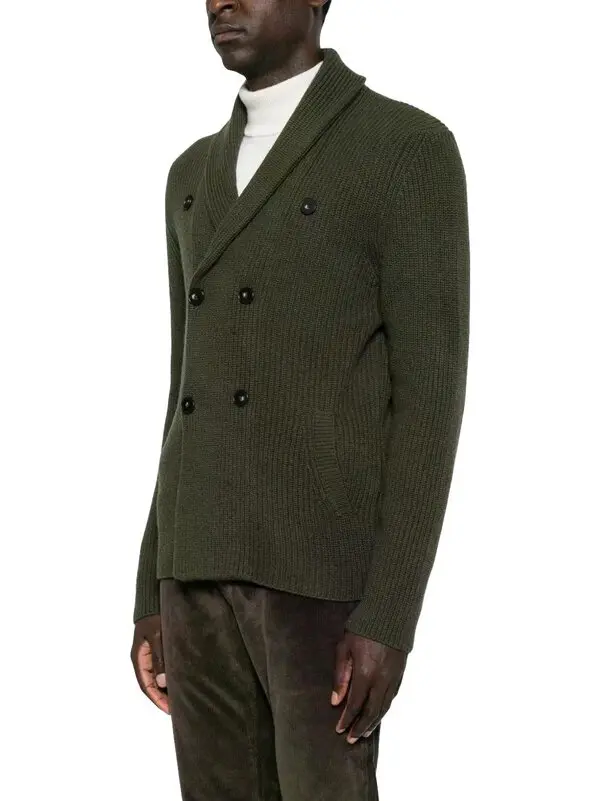 FERRANTE Double-breasted Cardigan - Green