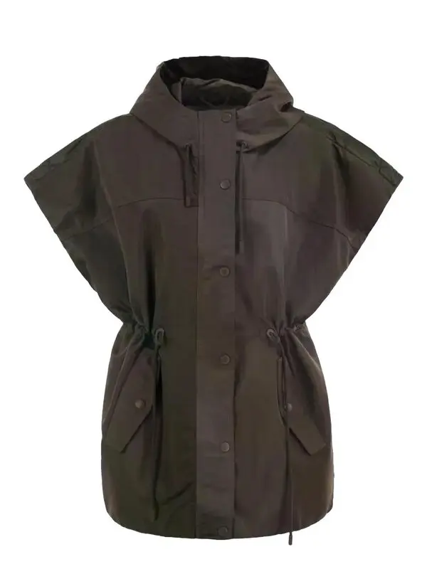 Max Mara Origano" Quilted Drawstring Gilet - Brown