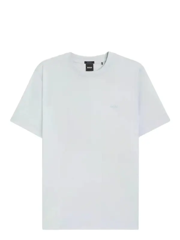 BOSS Cotton-jersey T-shirt With Logo Detail - Blue