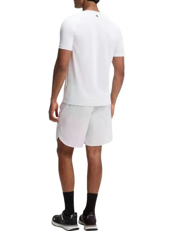 BOSS Active Moisture-wicking T-shirt With Tennis-ball Eming - White