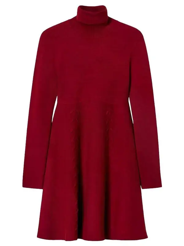 TWINSET Short Knit Dress With Turtleneck - Red
