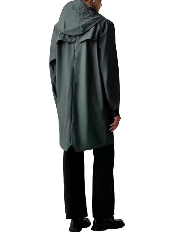 Rains Hooded Press-stud Jacket - Grey