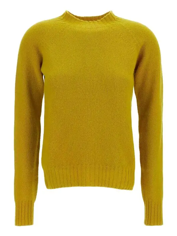 DRUMOHR Mock Neck Raglan Sleeve Sweater - Yellow