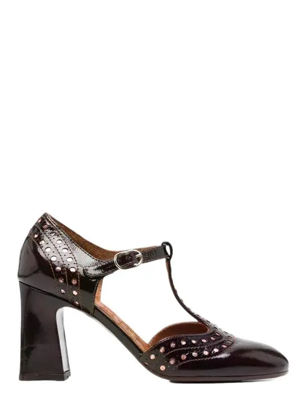 Chie Mihara Mante Perforated T-bar Heeled Pumps - Red