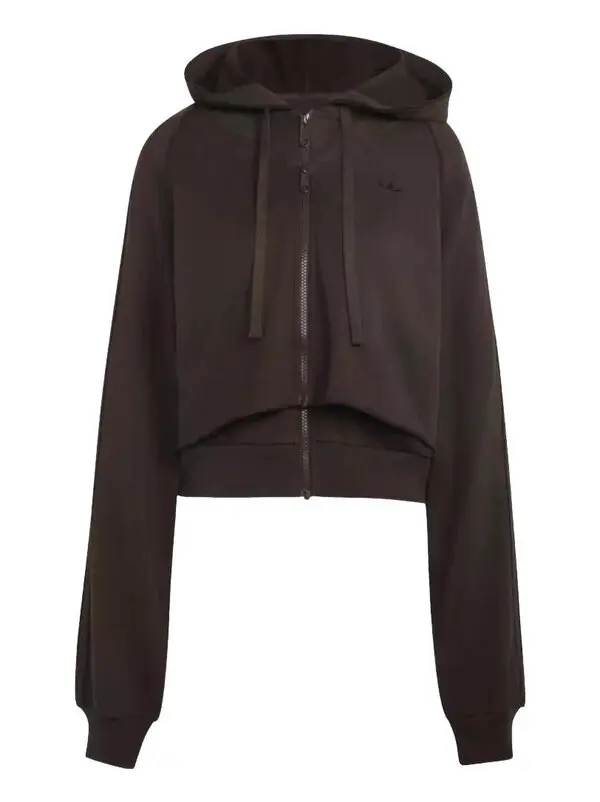 Adidas Cropped Layered-effect Hoodie - Brown