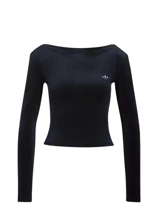 Adidas Velour Open-back Top - Black