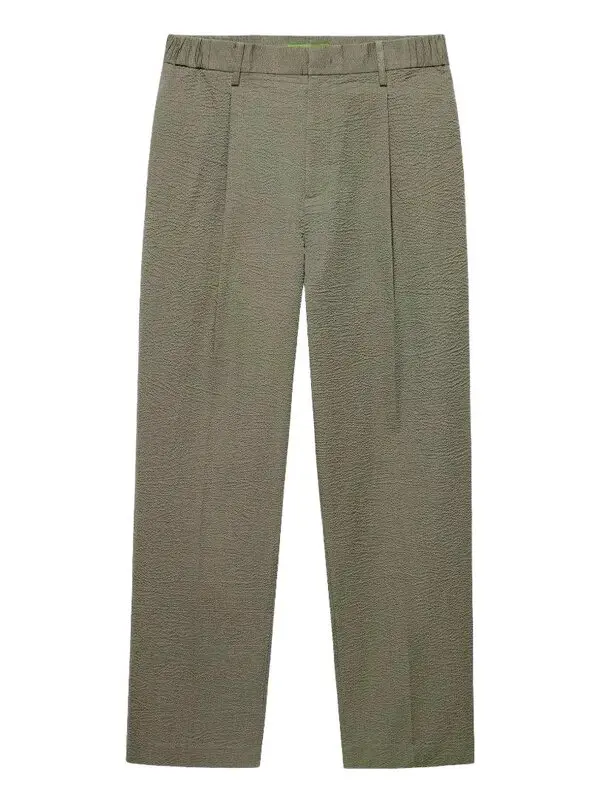Shanghai Tang Seersucker Tailored Trousers - Green