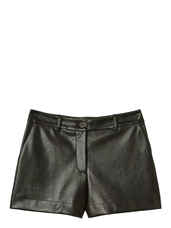 TWINSET Faux-leather Shorts - Black