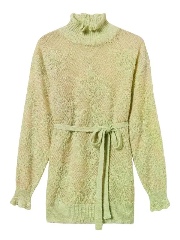 TWINSET Jacquard Alpaca Blend Maxi Jumper - Green