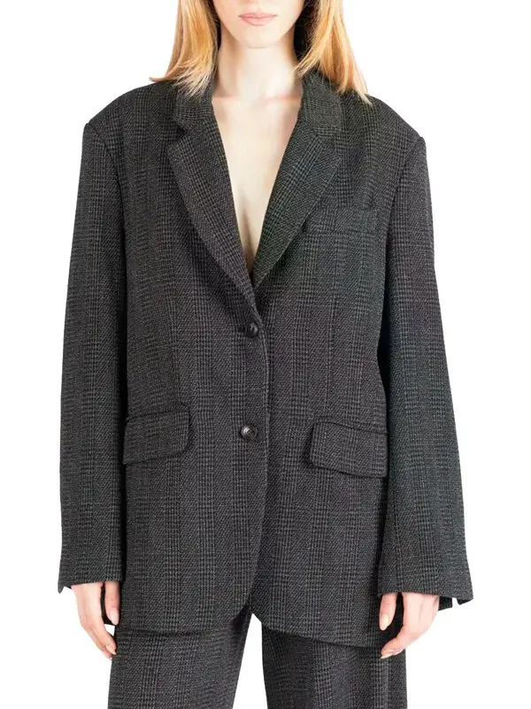 SOCIETE ANONYME Berry Checked Wool Jacket - Grey