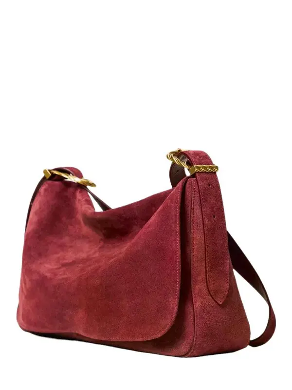 TWINSET Liliane Suede Bag With Buckles - Red