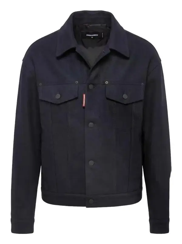 Dsquared2 Wool Button-up Jacket - Blue