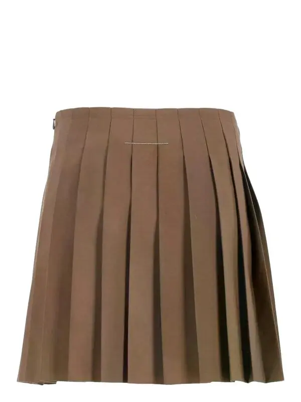 MAISON MARGIELA Pleated Mini Skirt - Brown