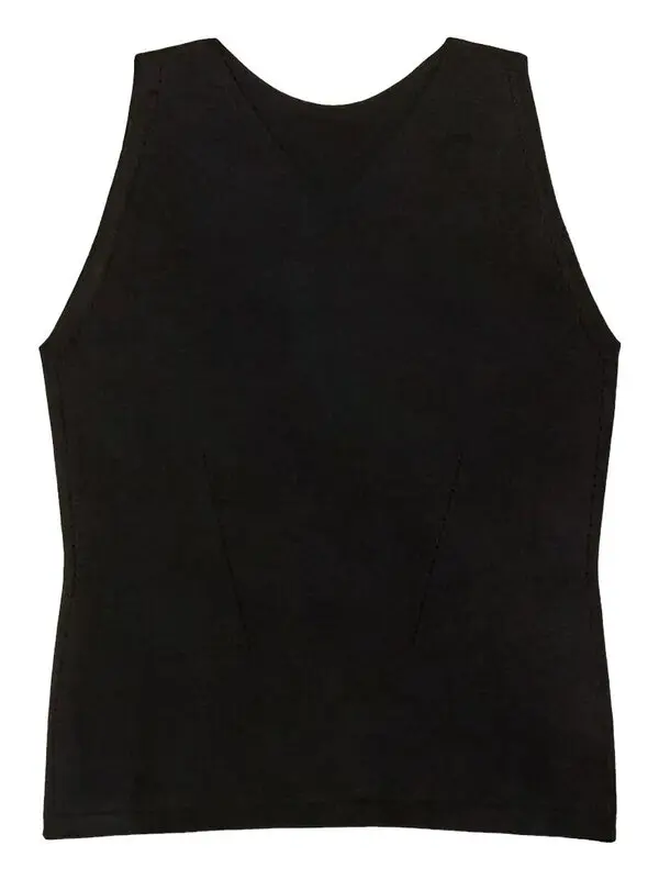 TWINSET Dual-use Fitted Knit Top With Openwork Details - Black