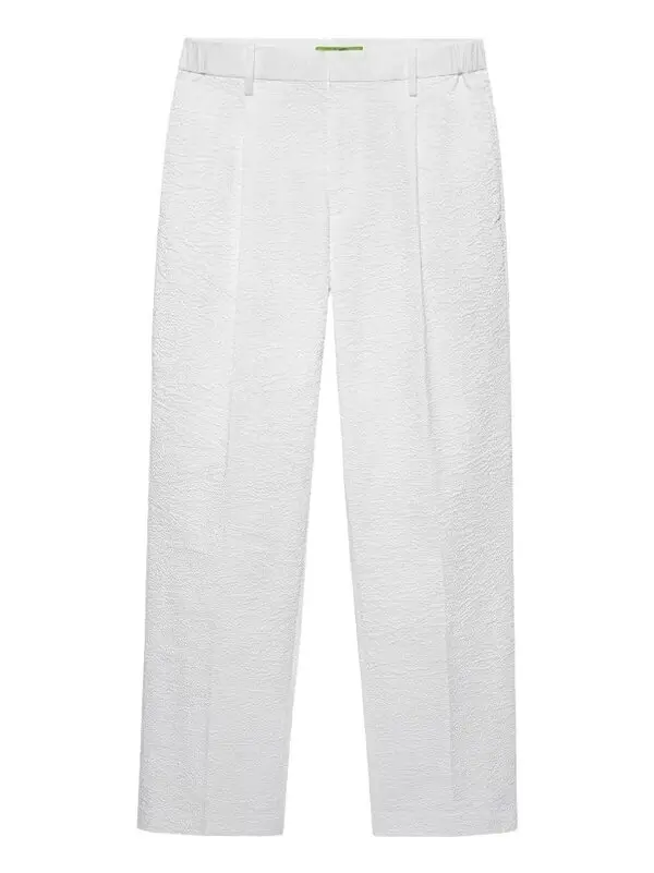 Shanghai Tang Seersucker Tailored Trousers - White