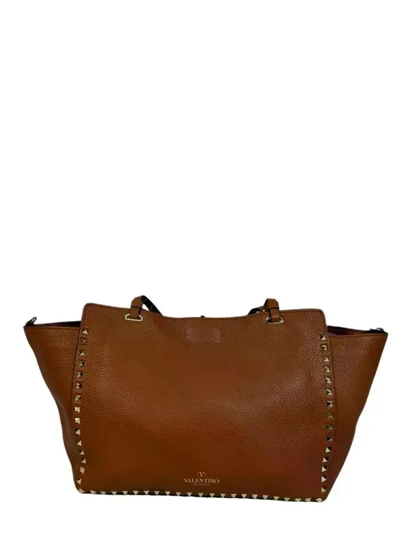 Valentino Garavani 2010s Rockstud Trapeze Tote Bag - Brown