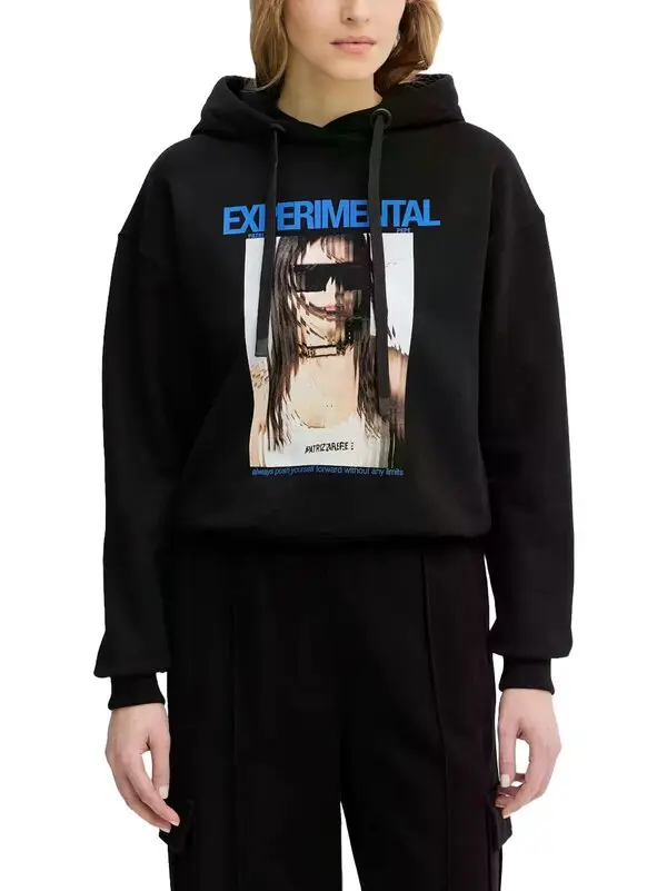 Patrizia Pepe Graphic Hoodie - Black